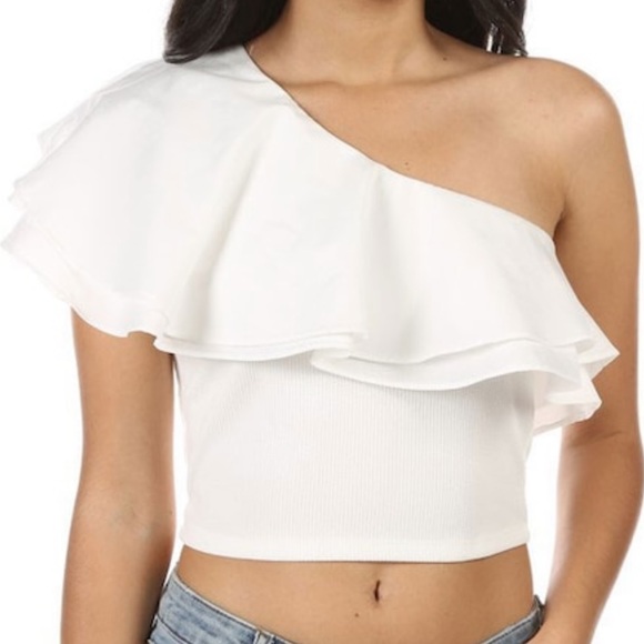 HYFVE | Tops | Nwt One Shoulder Cropped Flutter Top | Poshmark